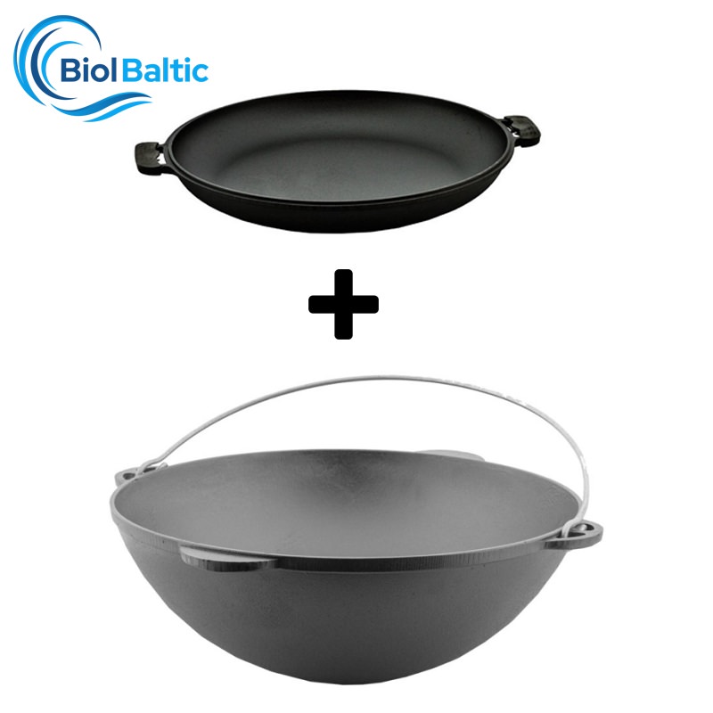 Set Cast iron cauldron 12 L + lid / frying pan ｜ Interneta veikals ...